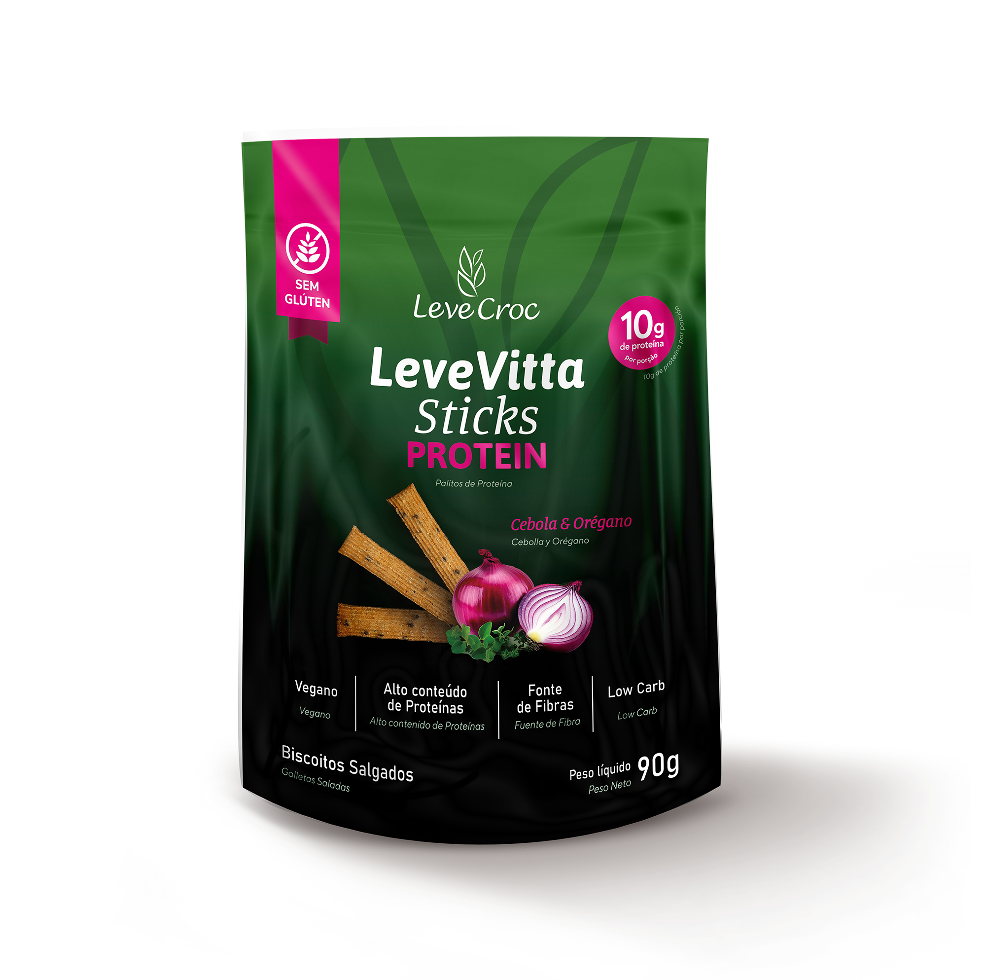 LeveVitta Protein Sticks Cebola e Orégano Leve Croc Sem Glúten